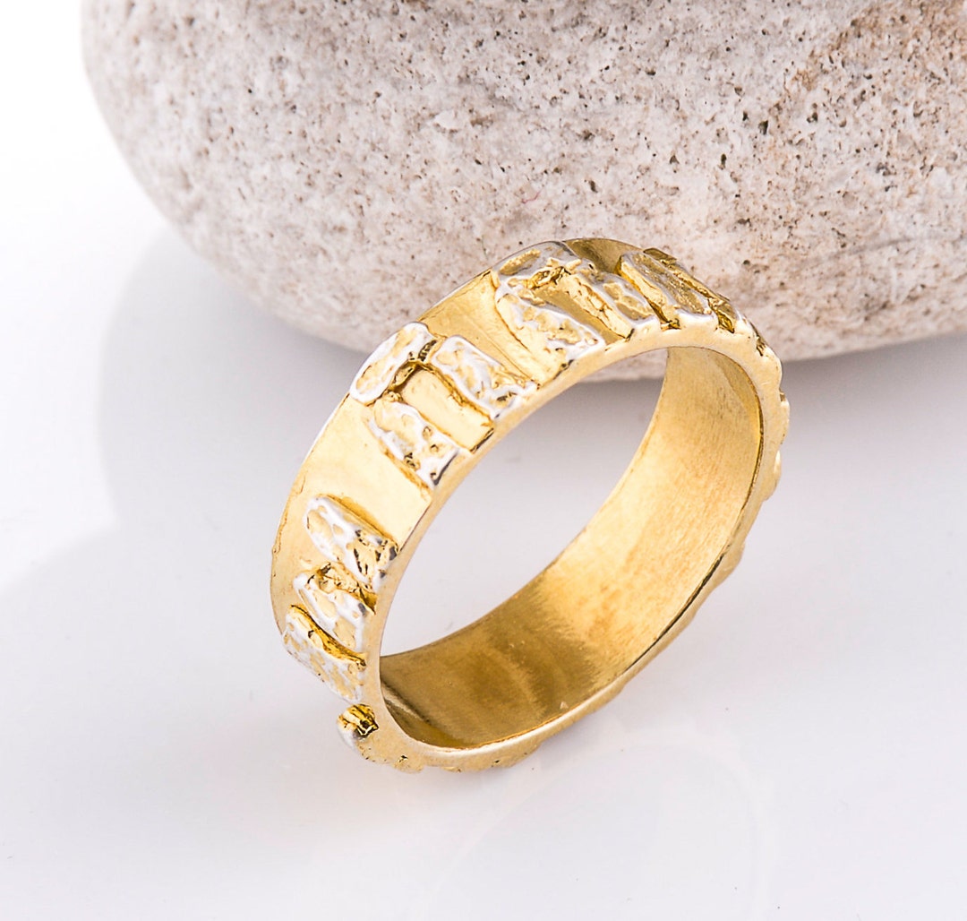 Silver Stonehenge Ring With Golden Glow, Standing Stones Ring, Solstice ...