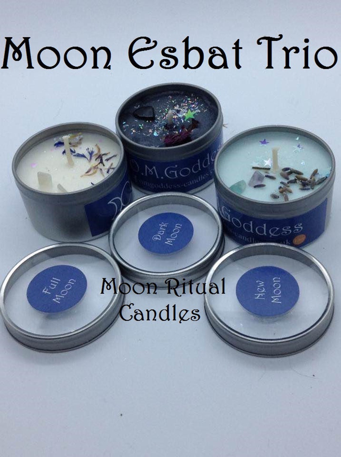 3 Moon Ritual Candles, Moon Esbat, Moon Goddess, Pagan Wiccan, Witchy ...