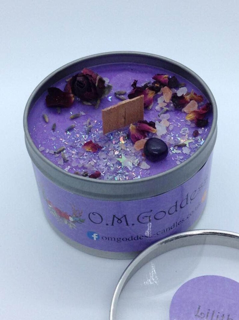 Lilith, Goddess Worship Candle With Crystals. Witchy, Wiccan, Pagan ...