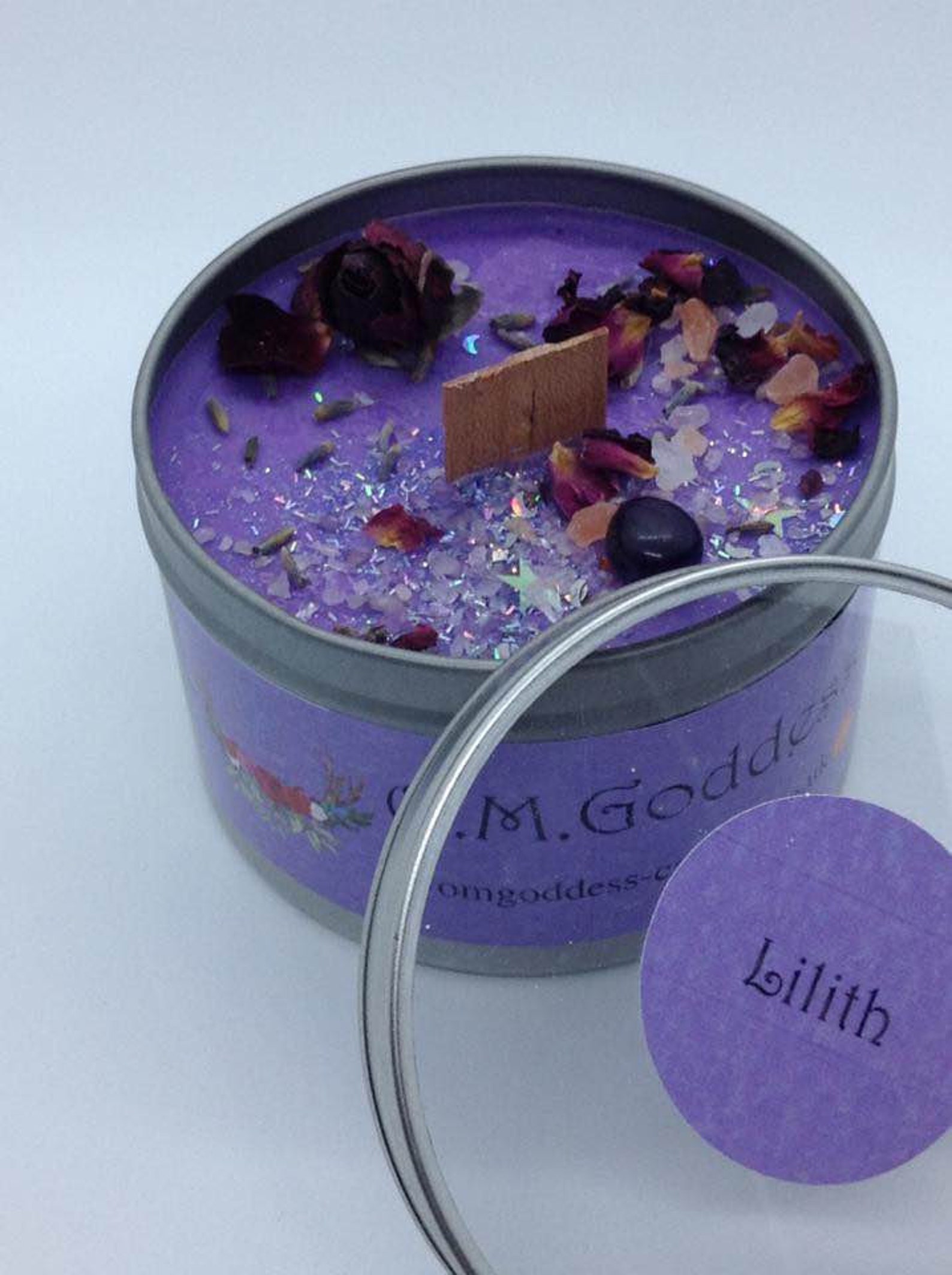 Lilith Goddess Worship Candle With Crystals. Witchy Wiccan - Etsy
