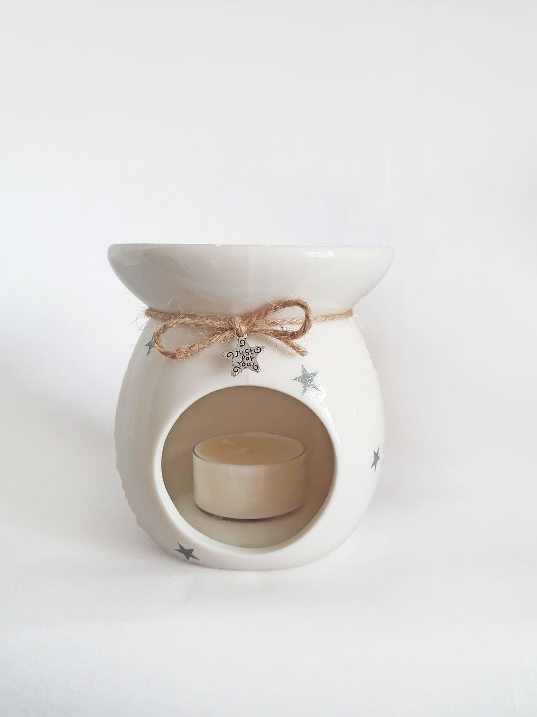 Star Oil Burner, Stars Design Hand Decorated Wax Warmer, Wax Melter ...