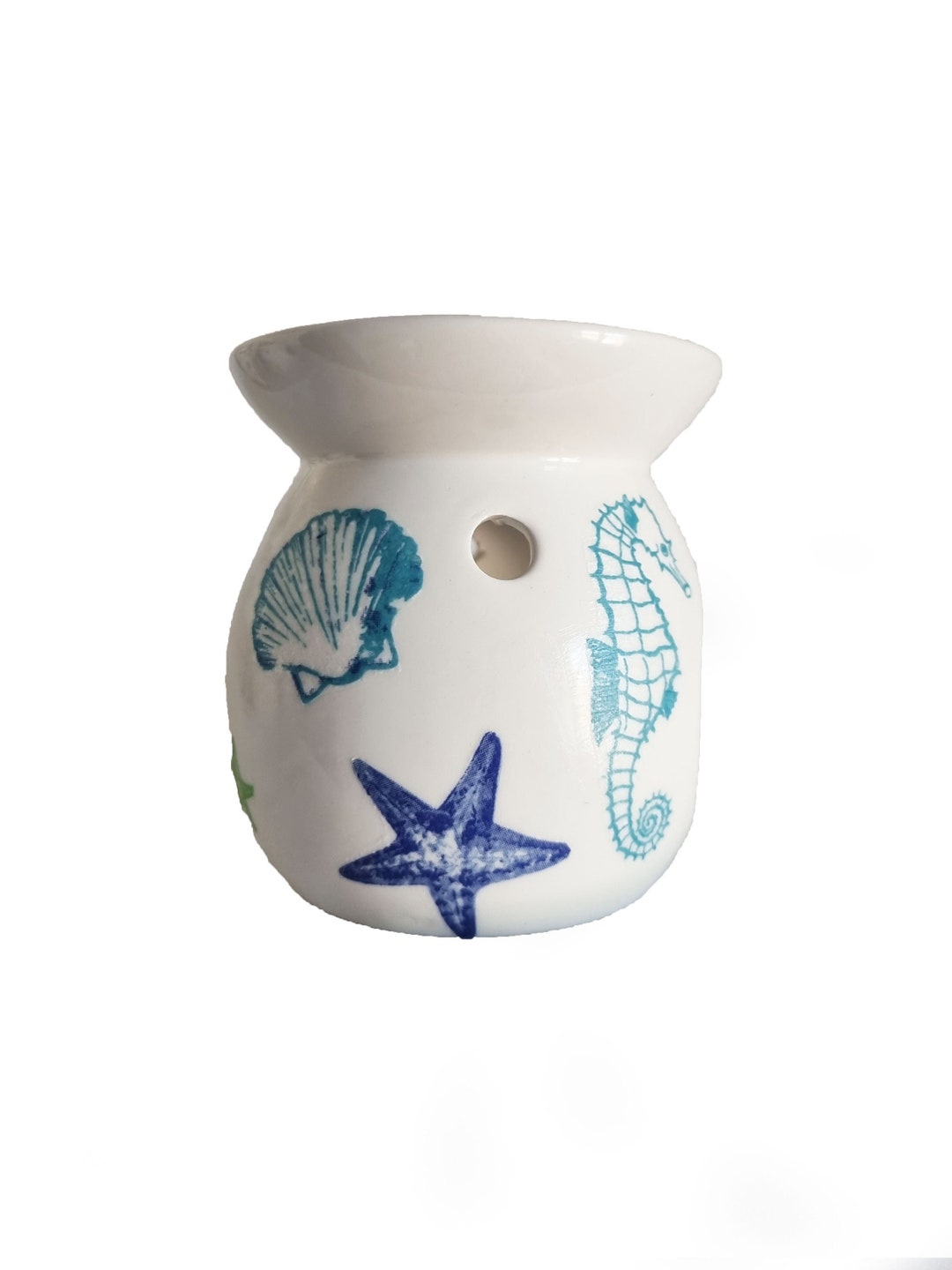 Seashell Oil Burner, Blue Shells Wax Warmer, Ocean Inspired, Nautical ...