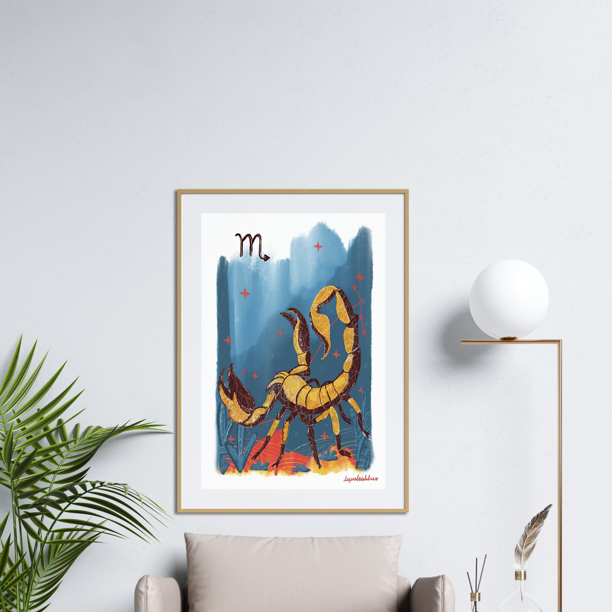 Scorpio Zodiac Sign Art Print Scorpio Birthday gift Scorpio | Etsy