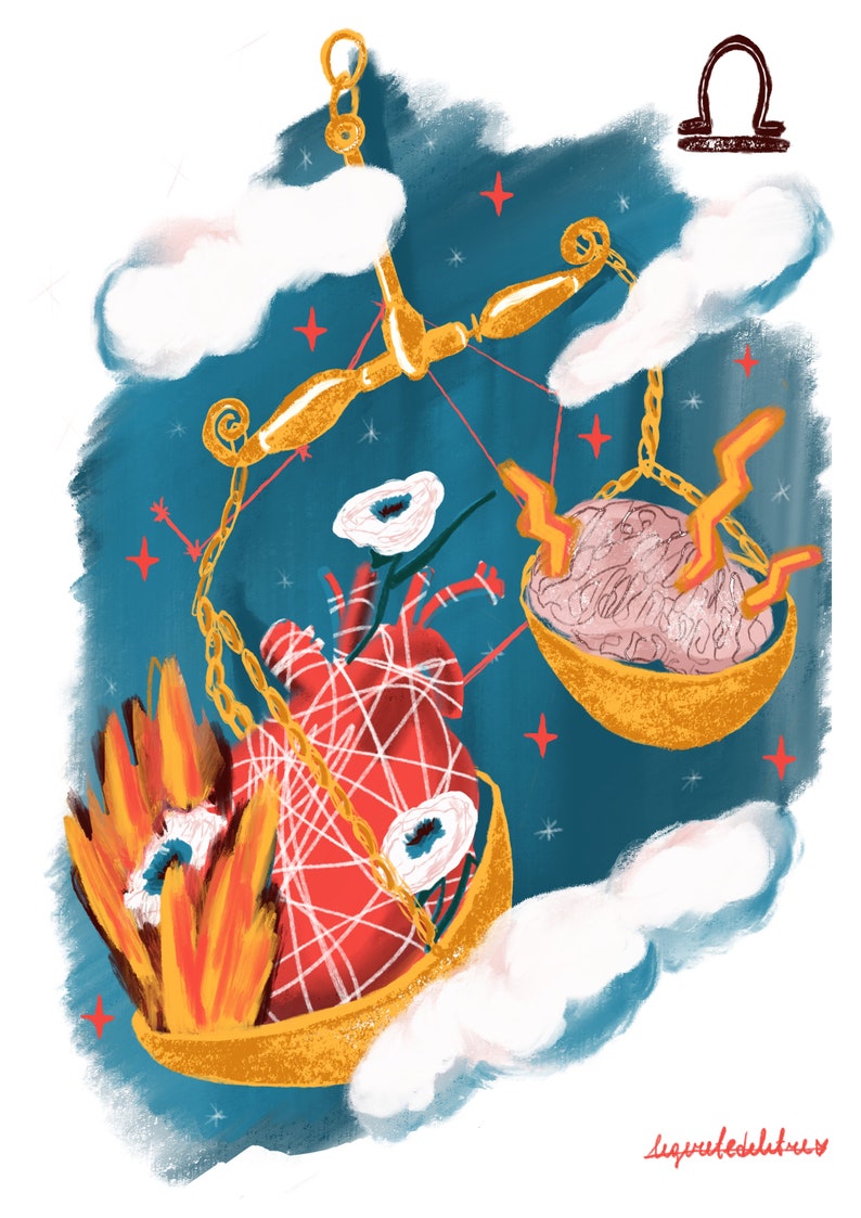 Libra Zodiac Sign Art Print libra Birthday Gift libra - Etsy