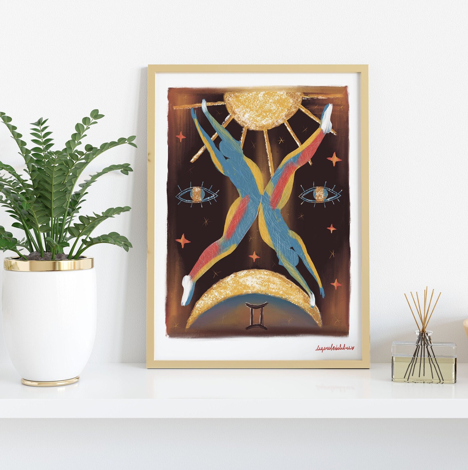 Gemini Zodiac Sign Art Print gemini Birthday Gift gemini - Etsy