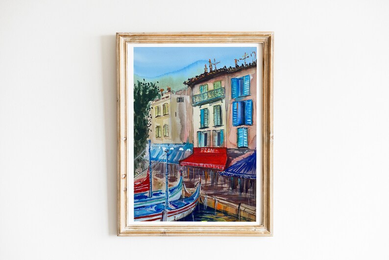 Cassis Watercolor Paintingcassis French City Artfrench - Etsy