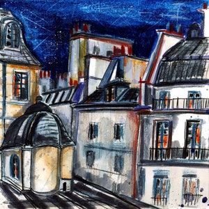 Night Paris Wall Art / Paris City Lights Poster Gift / Dark Paris at ...