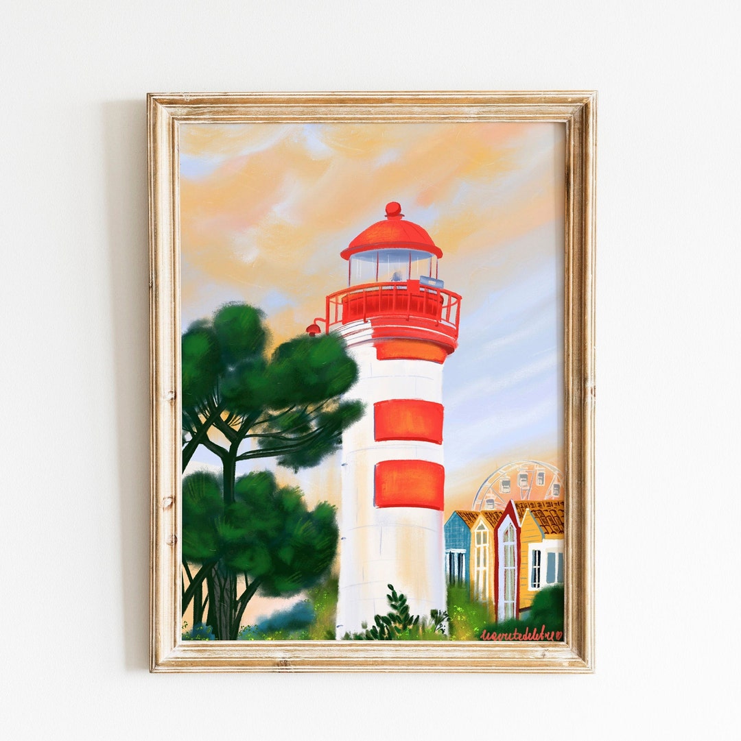 La Rochelle Lighthouse Poster|la Rochelle France Print|lighthouse Art ...