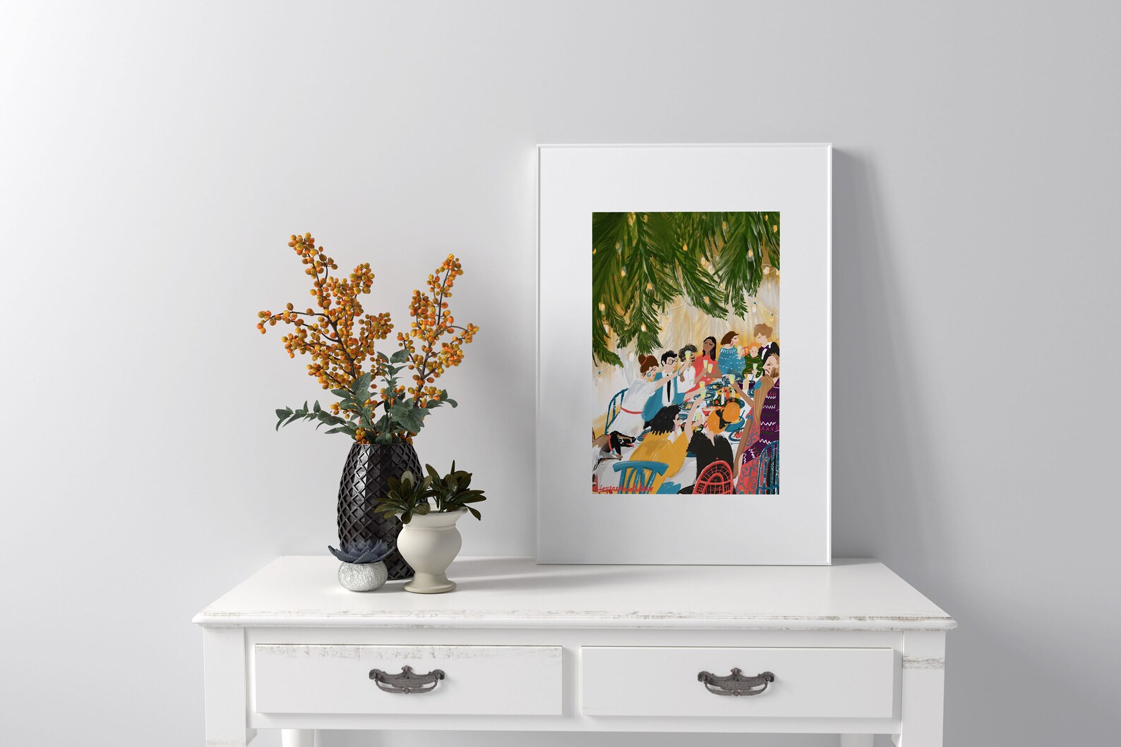 Christmas Family Dinner Poster Christmas Wall Artfamily - Etsy