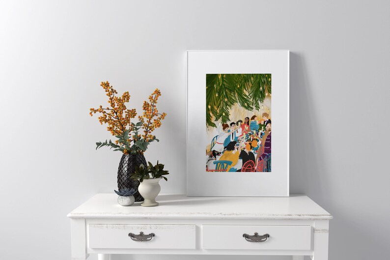 Christmas Family Dinner Poster Christmas Wall Artfamily - Etsy