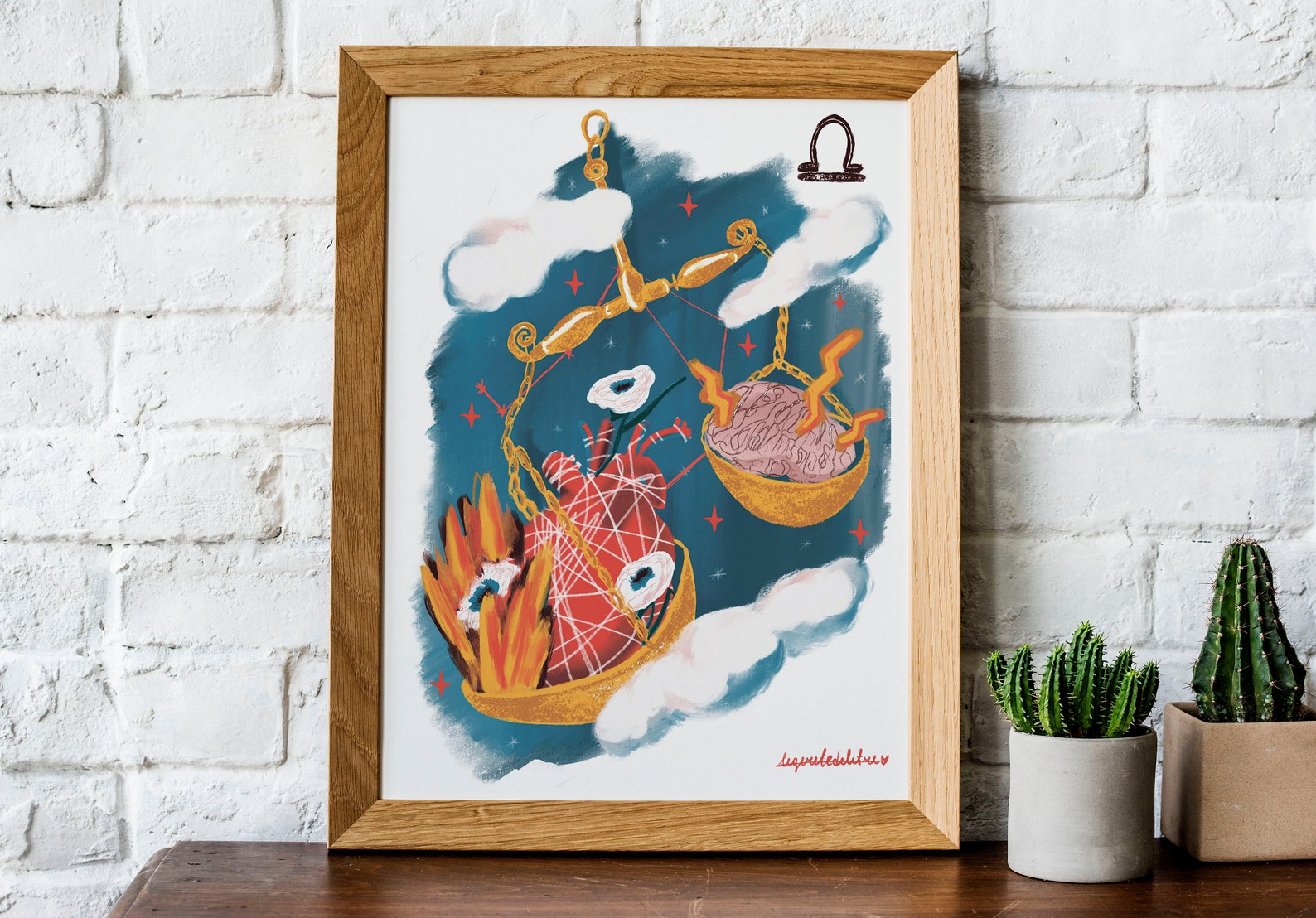 Libra Zodiac Sign Art Print libra Birthday Gift libra | Etsy