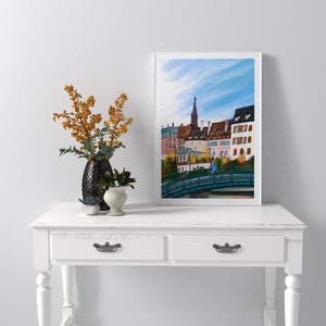 Strasbourg Panorama Poster|alsace Souvenir Art|old Strasbourg Print ...