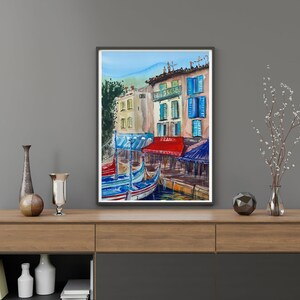 Cassis Watercolor Paintingcassis French City Artfrench Riviera ...