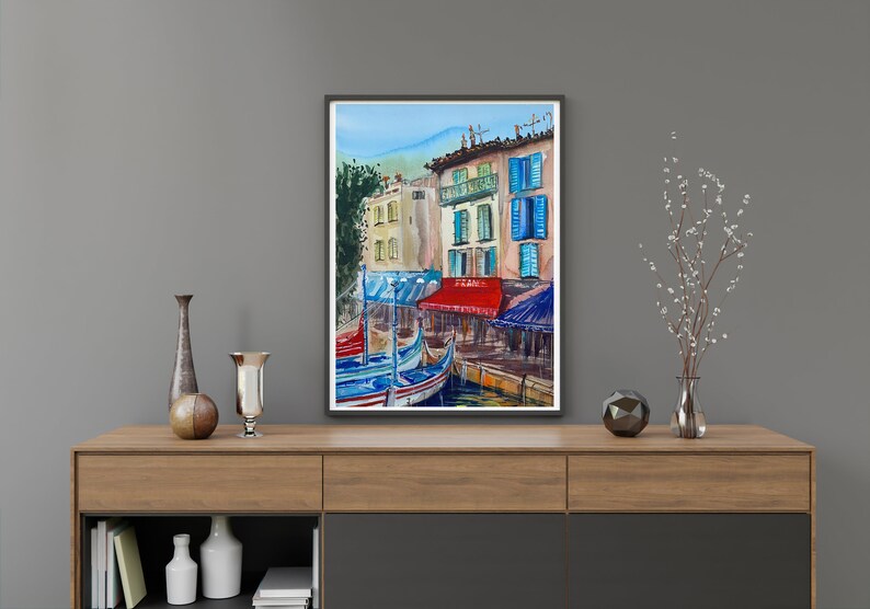 Cassis Watercolor Paintingcassis French City Artfrench - Etsy