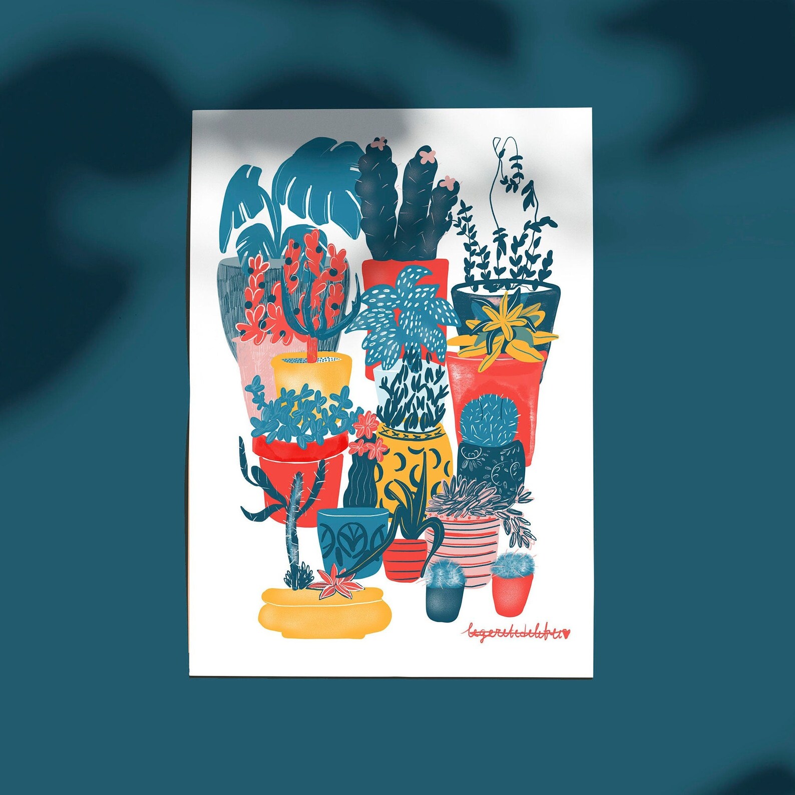 Plant PosterCactus digital PrintCactus PaintingCactus | Etsy