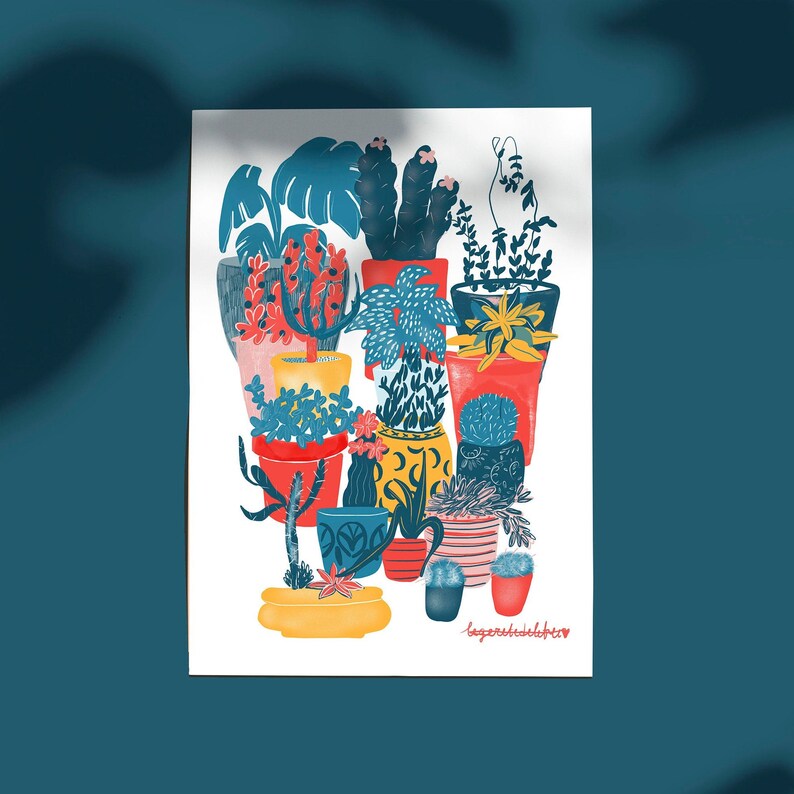 Plant PosterCactus digital PrintCactus PaintingCactus | Etsy