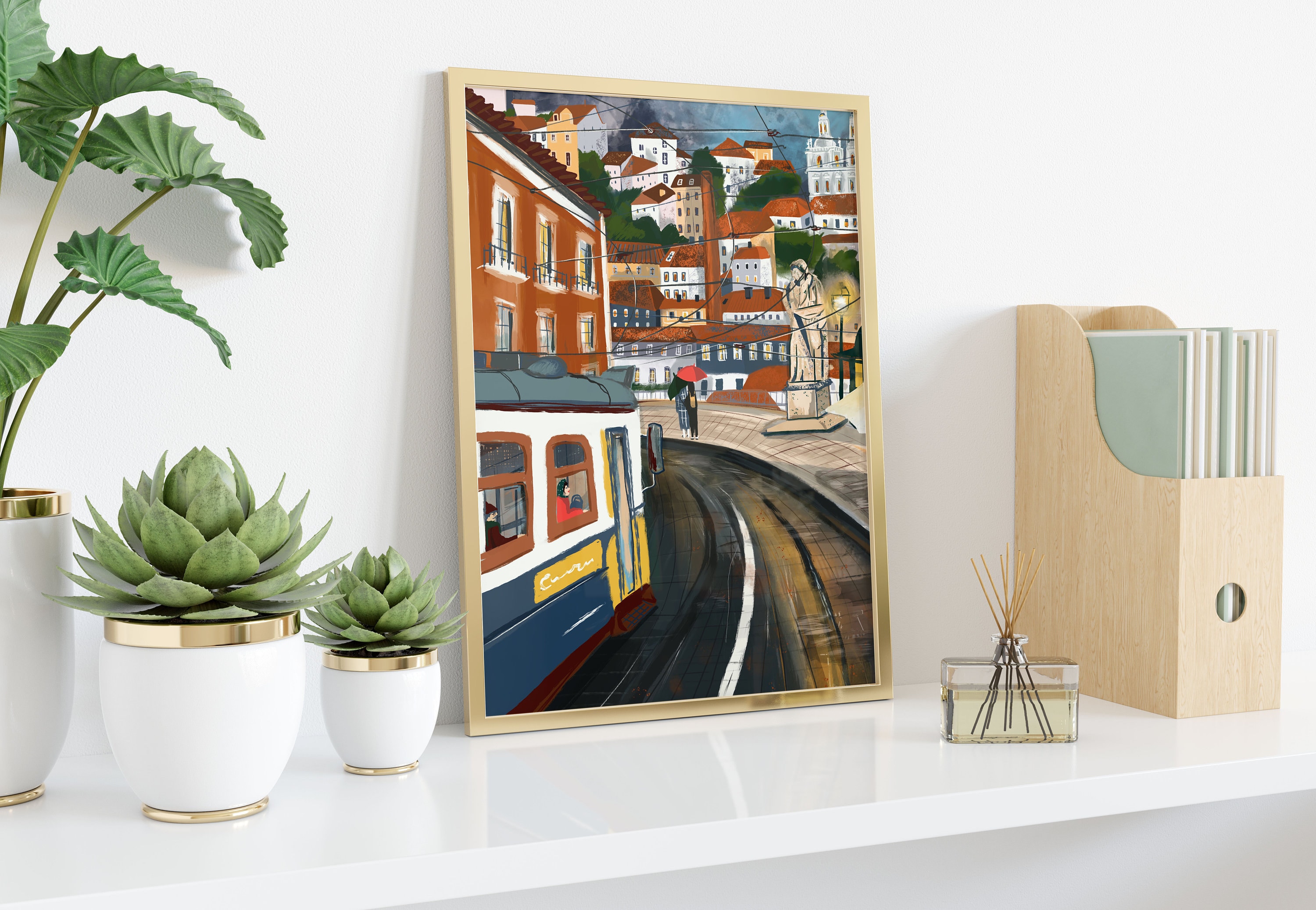 Lisbon Wall Artlisbon Tram Wall Decorportugal Artlisbon - Etsy