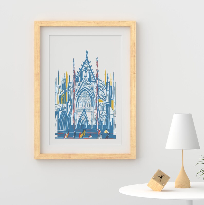 West German Gothic Cologne Print / Cologne Germany Gift Art - Etsy