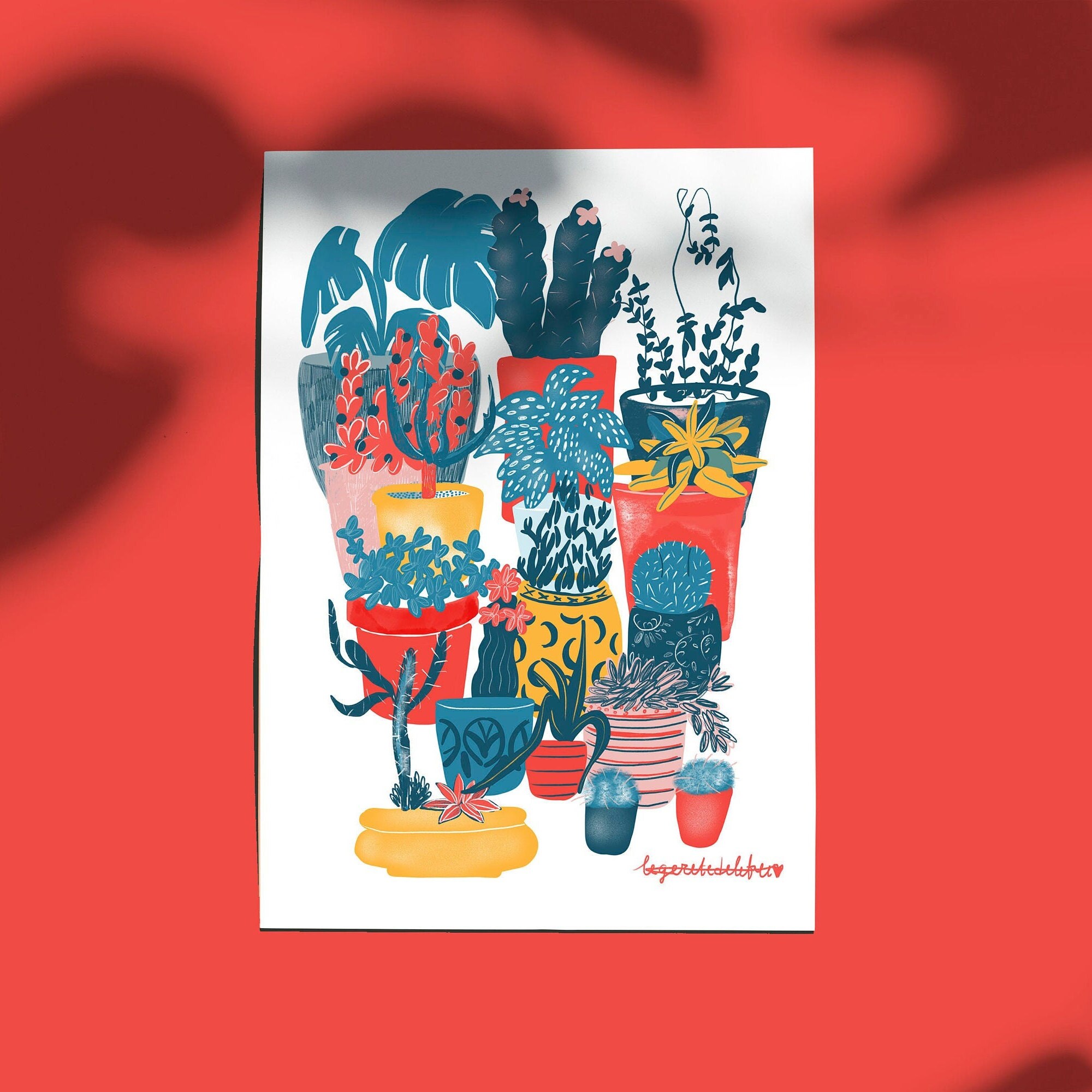 Plant PosterCactus digital PrintCactus PaintingCactus | Etsy