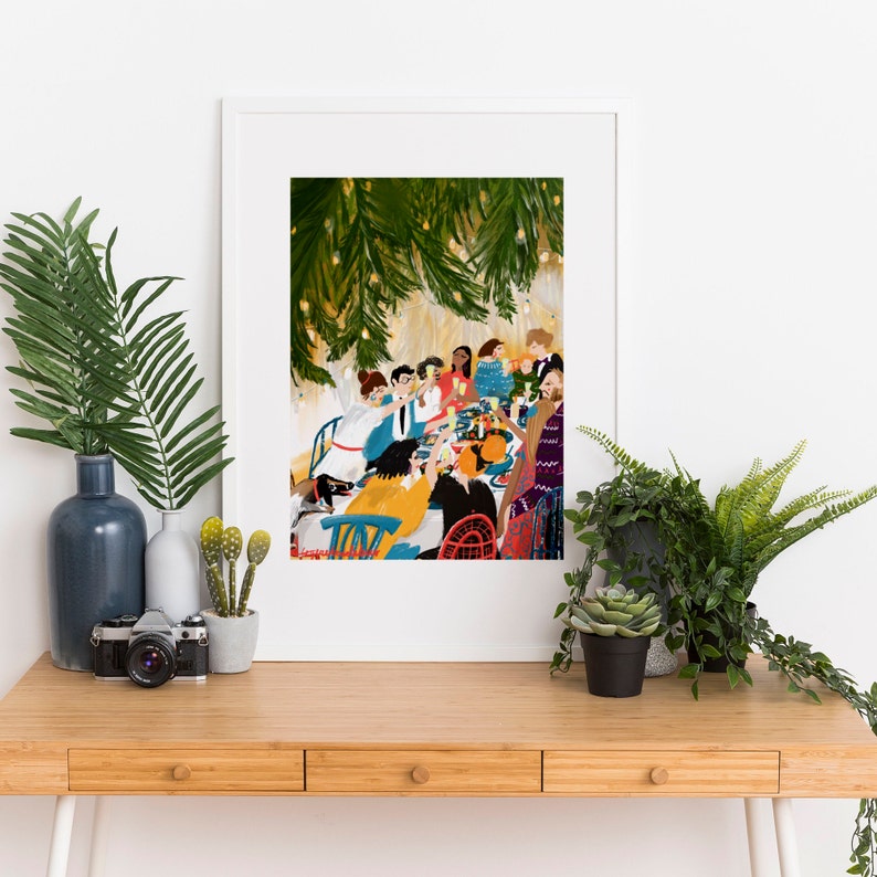 Christmas Family Dinner Poster Christmas Wall Artfamily - Etsy