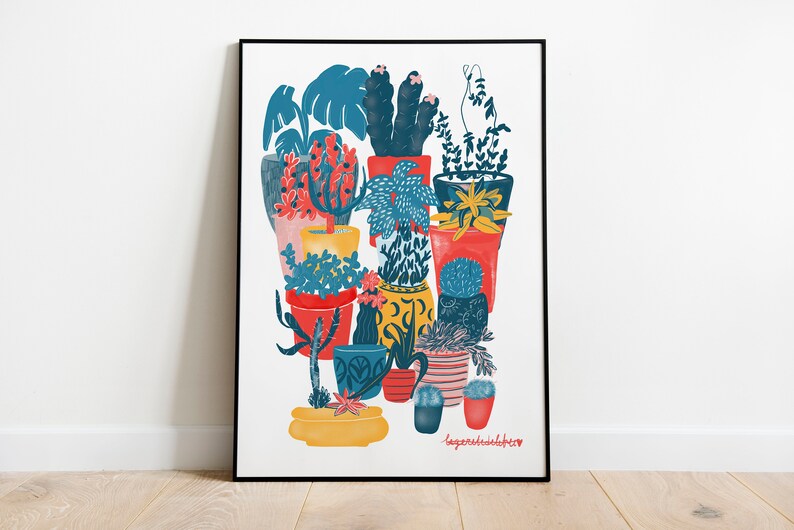 Plant PosterCactus digital PrintCactus PaintingCactus | Etsy