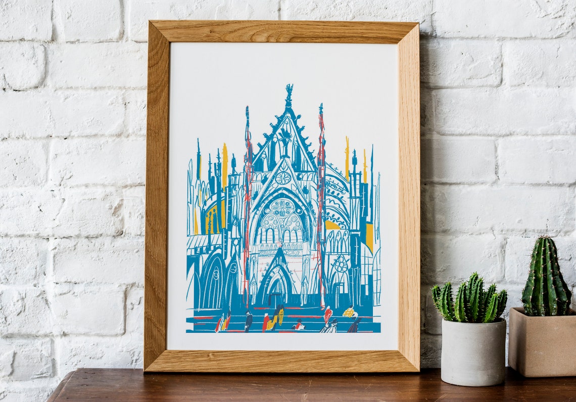 West German Gothic Cologne Print / Cologne Germany Gift Art - Etsy