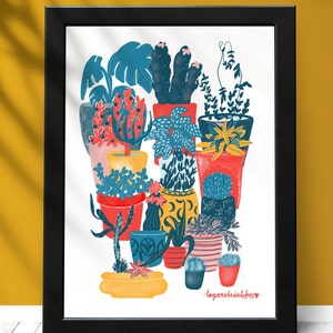 Plant Poster,cactus Digital Print,cactus Painting,cactus Picture,cactus ...