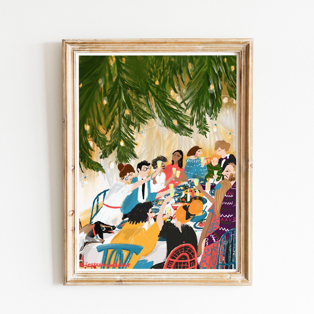 Christmas Family Dinner Poster| Christmas Wall Art|family Christmas ...