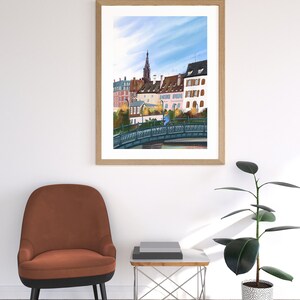 Strasbourg Panorama Poster|alsace Souvenir Art|old Strasbourg Print ...