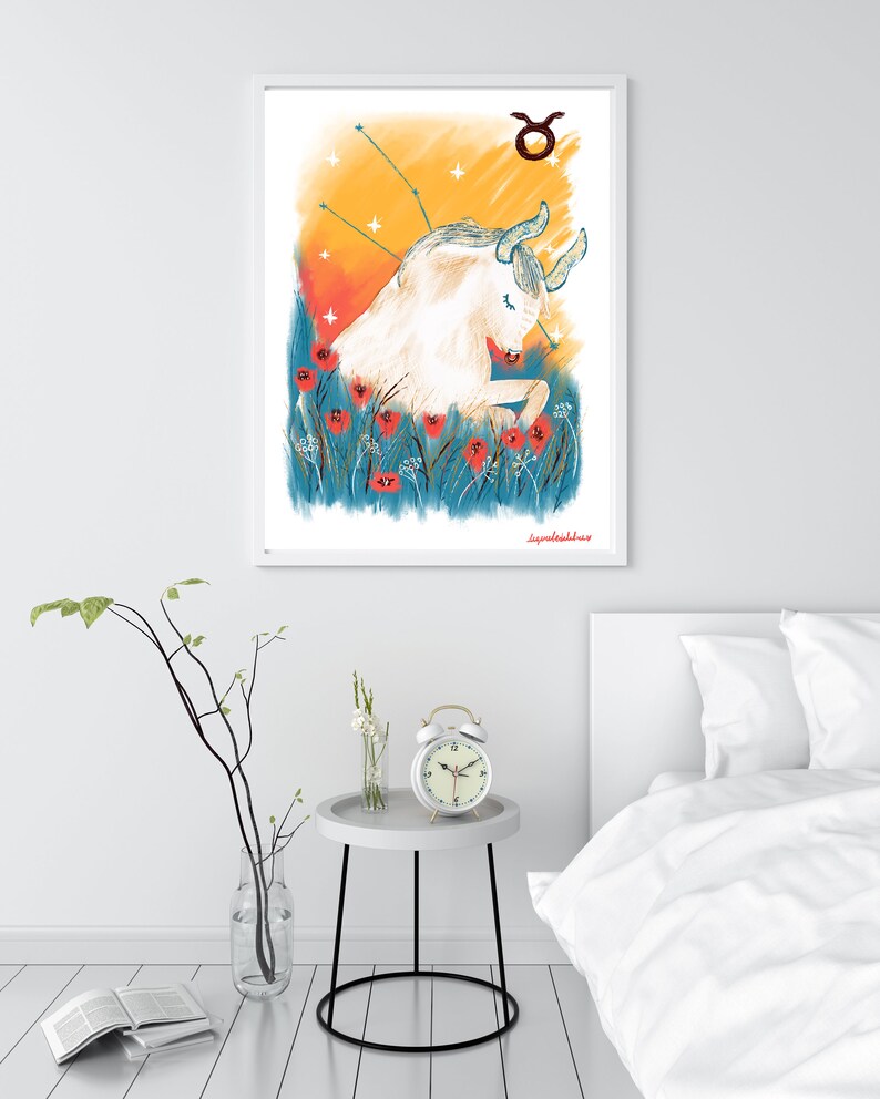 Taurus Zodiac Sign Art Print Taurus Birthday gift Taurus | Etsy