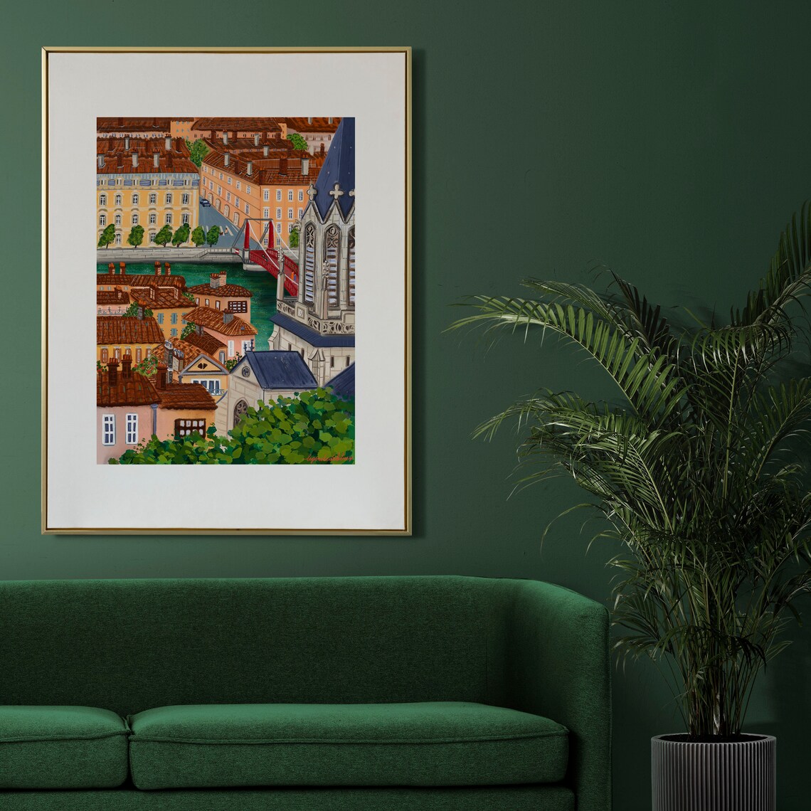 Lyon City Art Poster lyon France Wall Art Lyon City View - Etsy