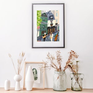 Street Musicians Paris Poster | Cafe Odette Paris Print| Street Music ...