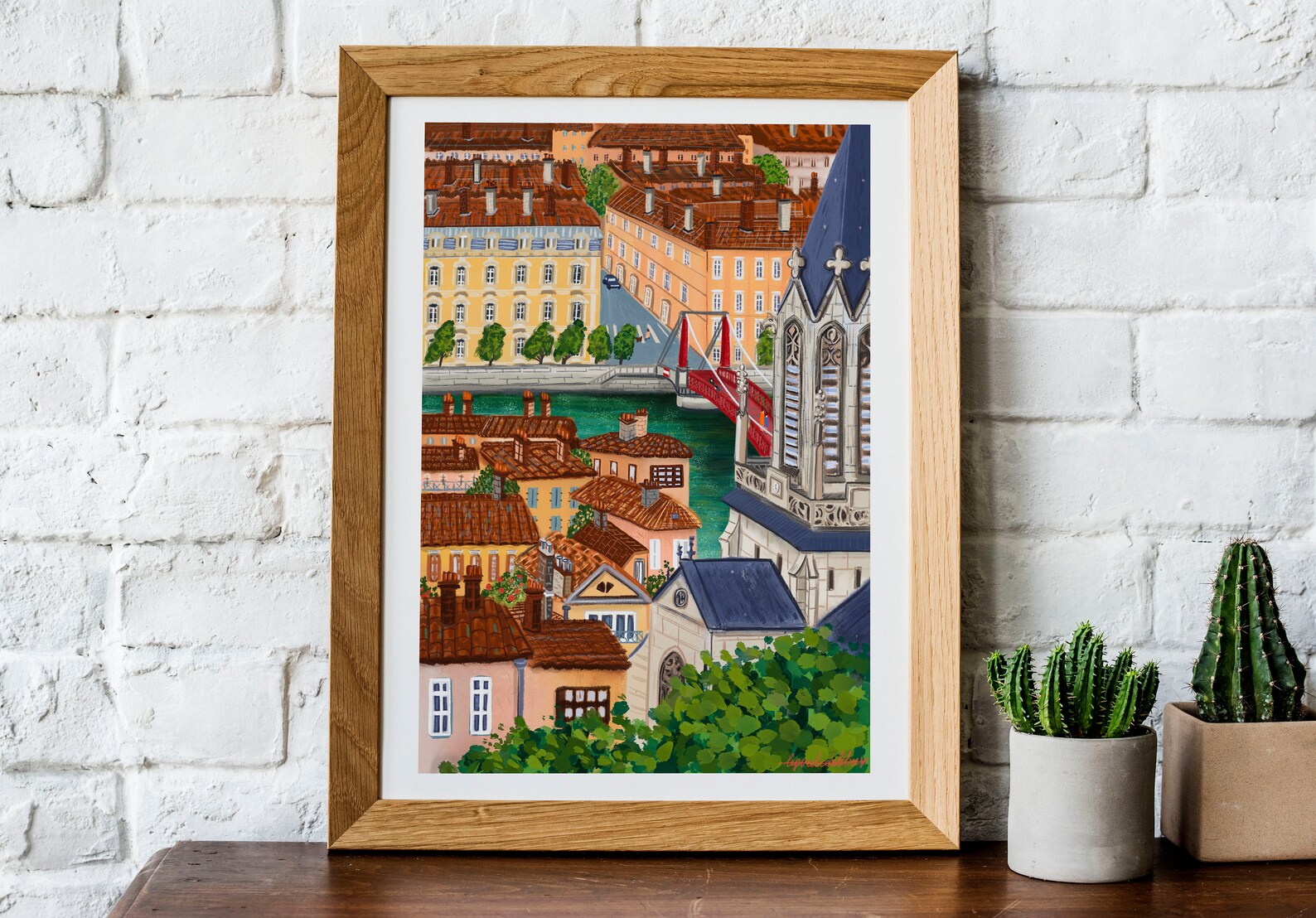 Lyon City Art Poster lyon France Wall Art Lyon City View - Etsy