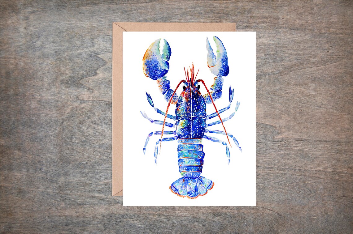Kaleidoscope Lobster Card. Single Card or 4 Card Set. Blank - Etsy