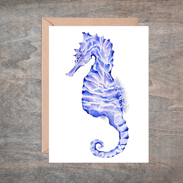 Seahorse Card - Etsy