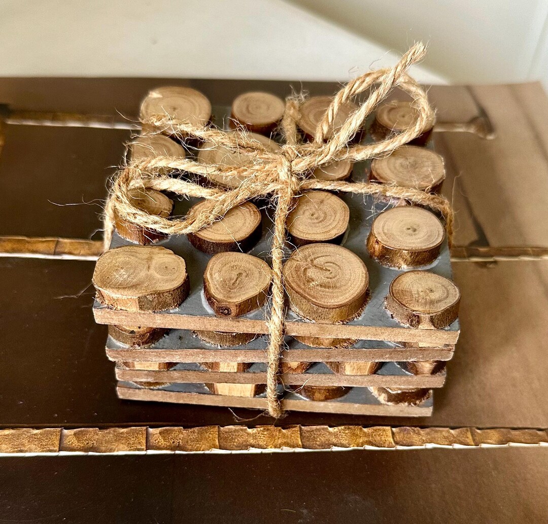 Handmade Rustic Wood Coasters Set of 4/mountain Decor/mancave Decor - Etsy