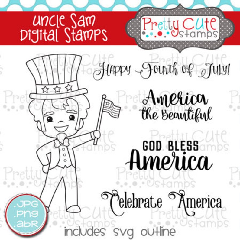 Uncle Sam DIGITAL Stamp Set - Etsy