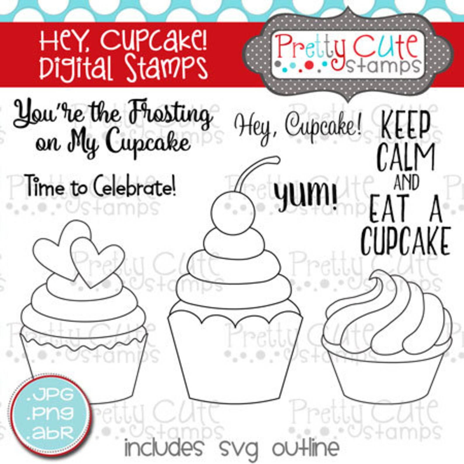 Hey, Cupcake! DIGITAL Stamp Set - Etsy UK