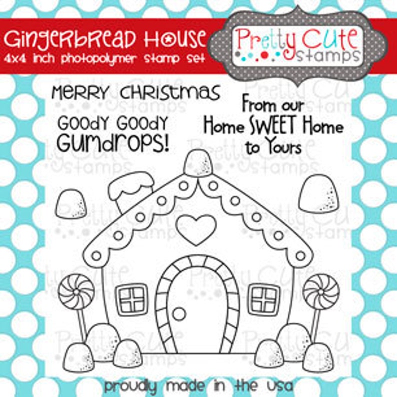 Gingerbread House 4x4 Clear Photopolymer Stamp Set - Etsy