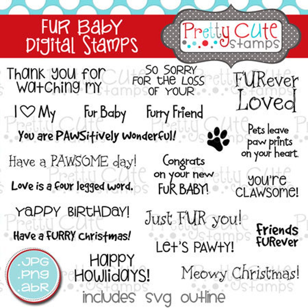 Fur Baby DIGITAL Stamp Set - Etsy