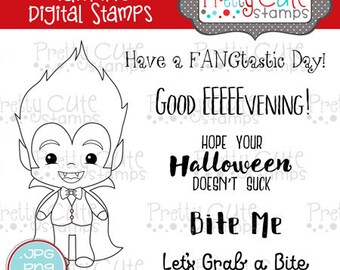 Vampire Kids Digital Stamp Commercial Use, Vector Graphics, Digital ...