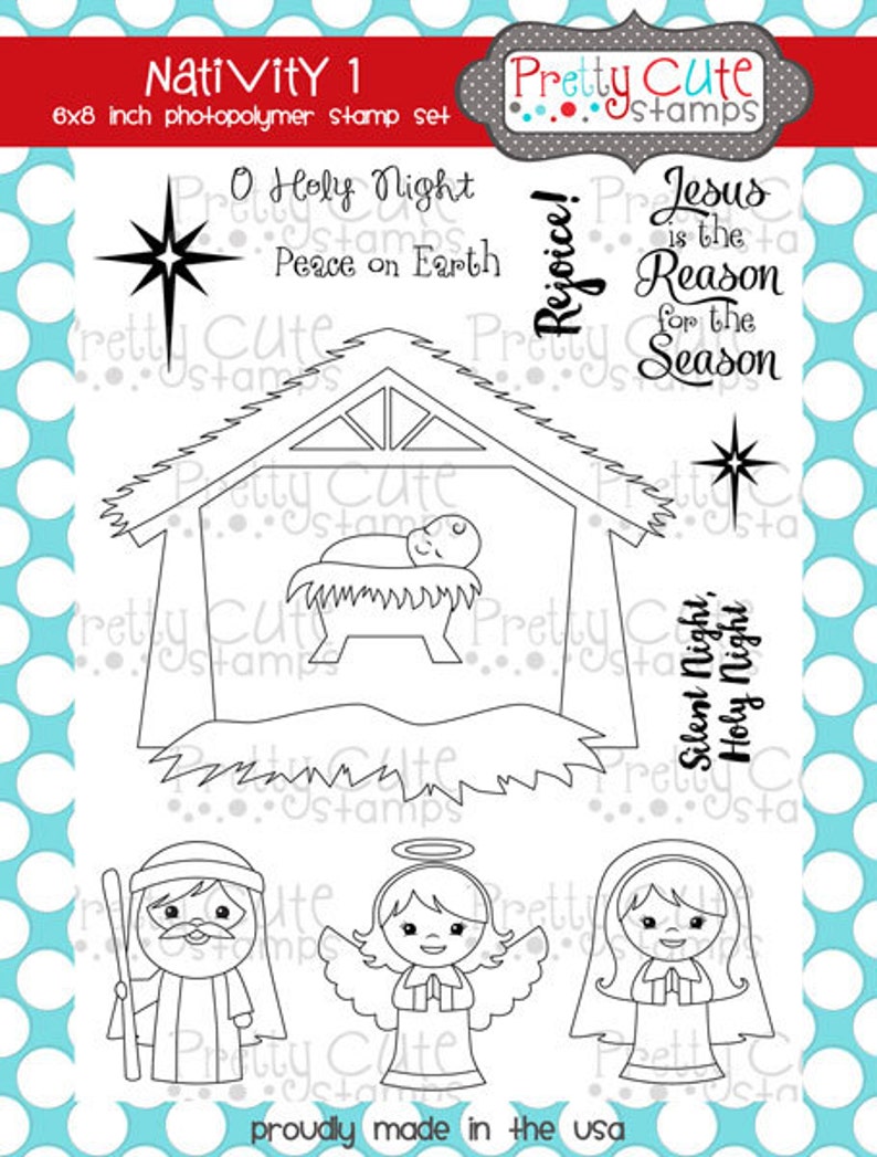 Nativity 1 6x8" Clear Photopolymer Stamp Set - Etsy