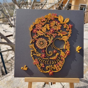 Boho Gotihic Sugar Skull Floral Sugar Skull Paper Quilled - Etsy
