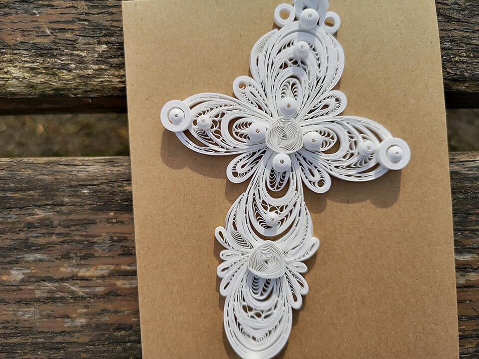 Cross Paper Quilling Ornament, Paper Home Decoration, Unique Paper ...