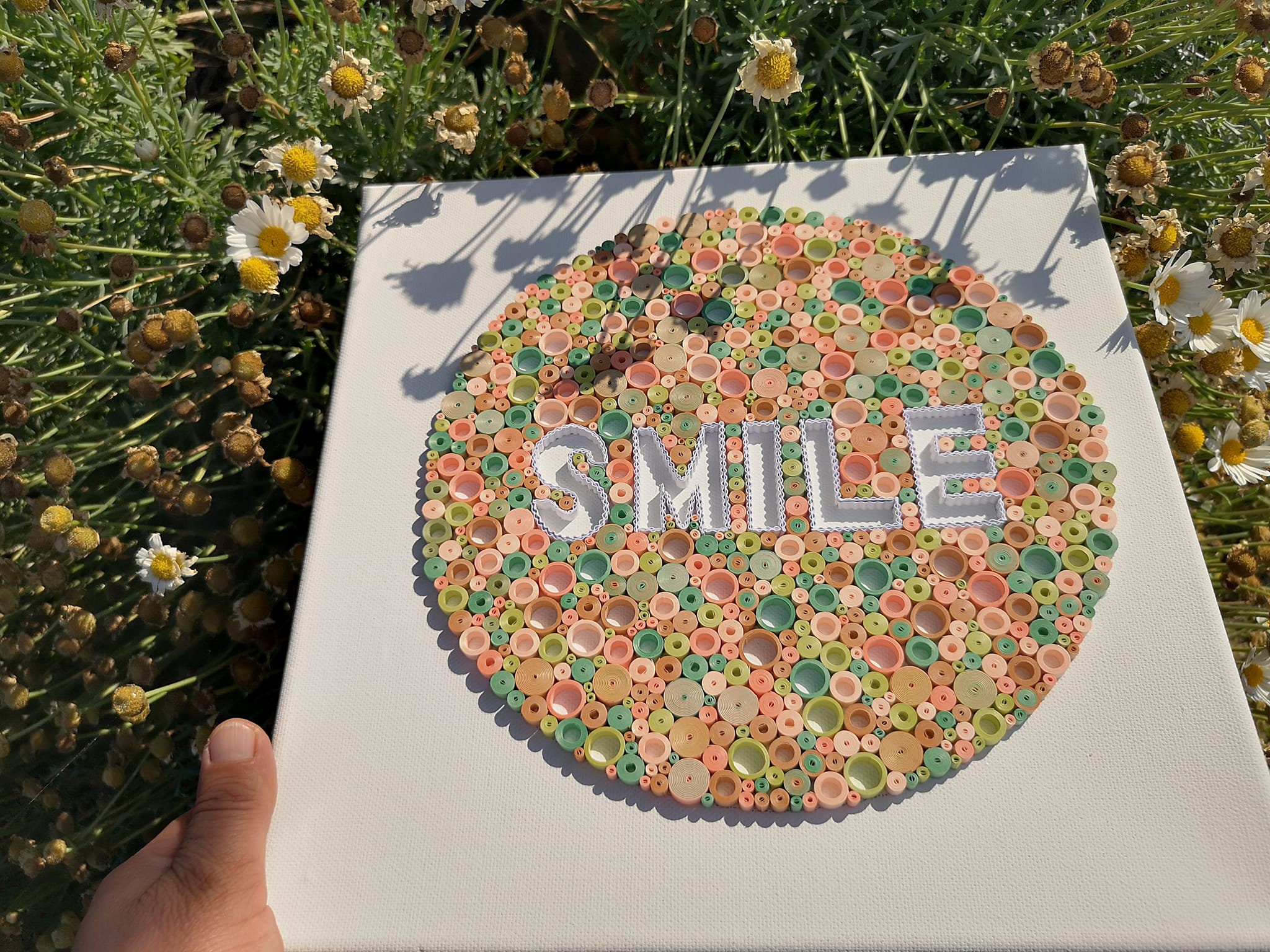 Smile smile Paper Letter on Canvas Edge Quilled - Etsy