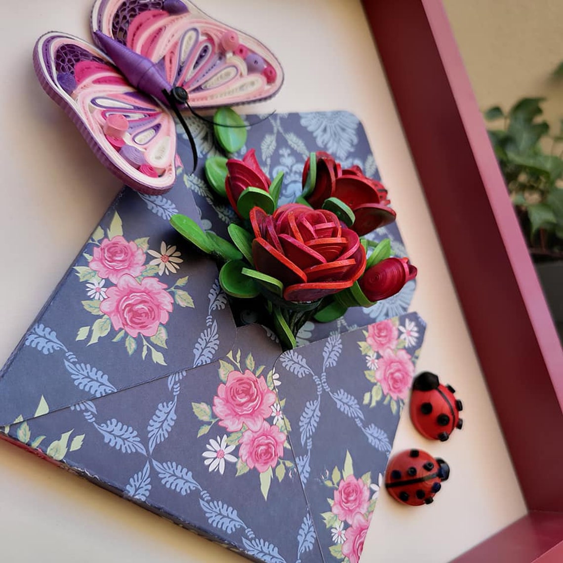 Quilling Paper 3d Floral Art, Blooming Flower Wall Decor, Flourish ...