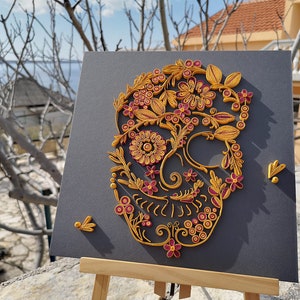 Boho Gotihic Sugar Skull Floral Sugar Skull Paper Quilled - Etsy