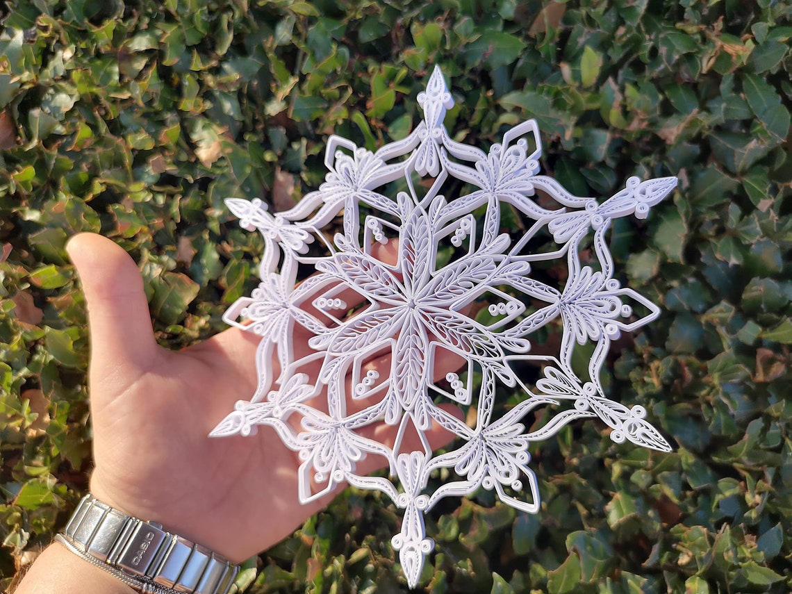 Quilled Christmas Star Ornament, Paper Christmas Star Decor, Quilling ...