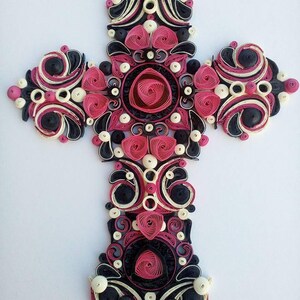 Cross Paper Quilled Wall Art, Home Cross Decor, Wall Hanging Cross ...