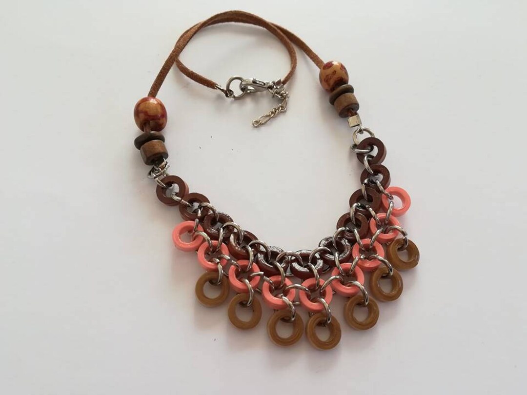 Paper Beaded Necklace, Colorful Statement Necklaces Gift for Her ...